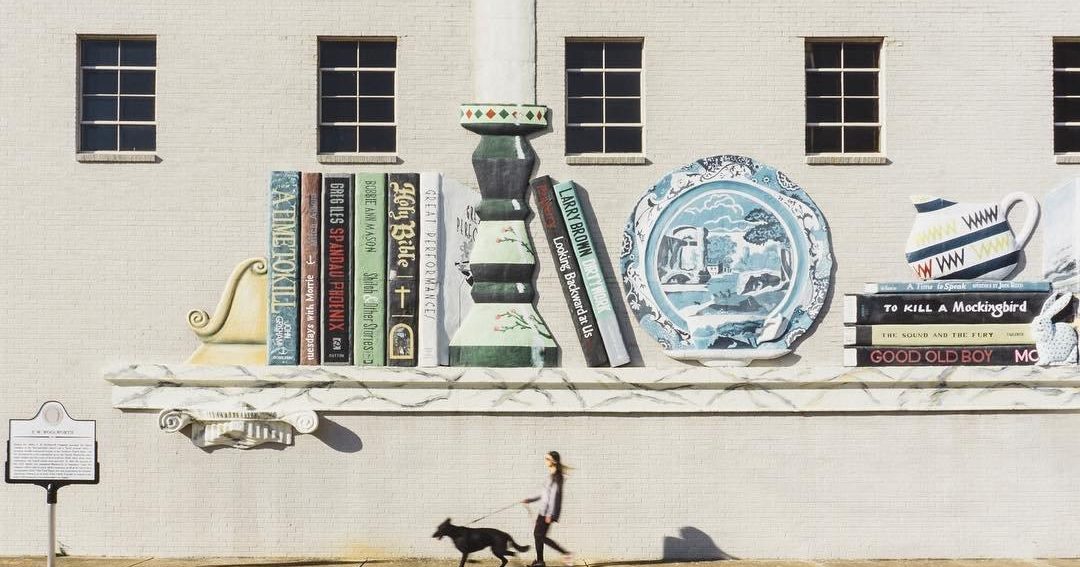 Book Stack Mural | Visit Tupelo